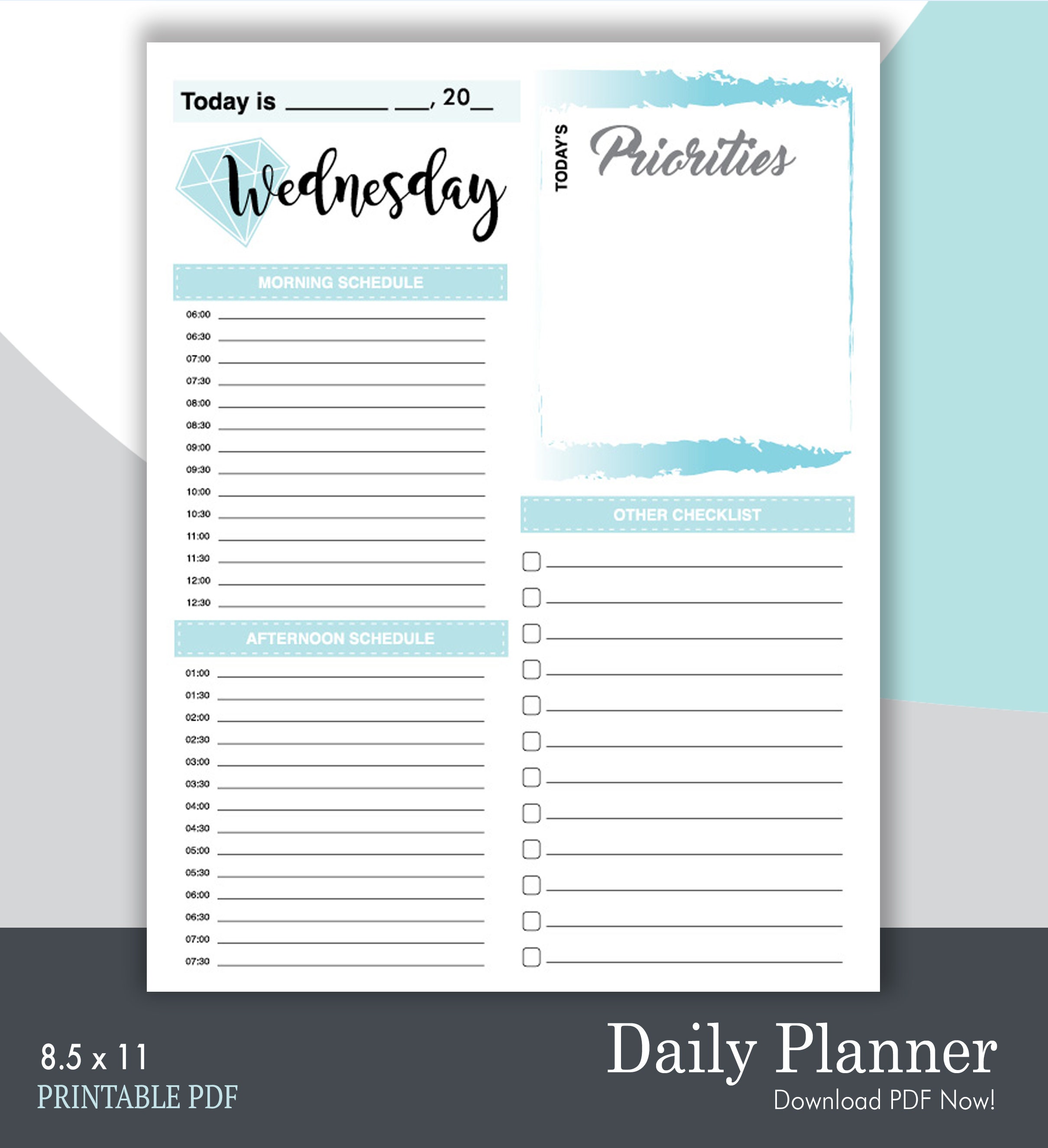 Weekly Daily Planner Seven Days of the Week Organizer Planner - Etsy