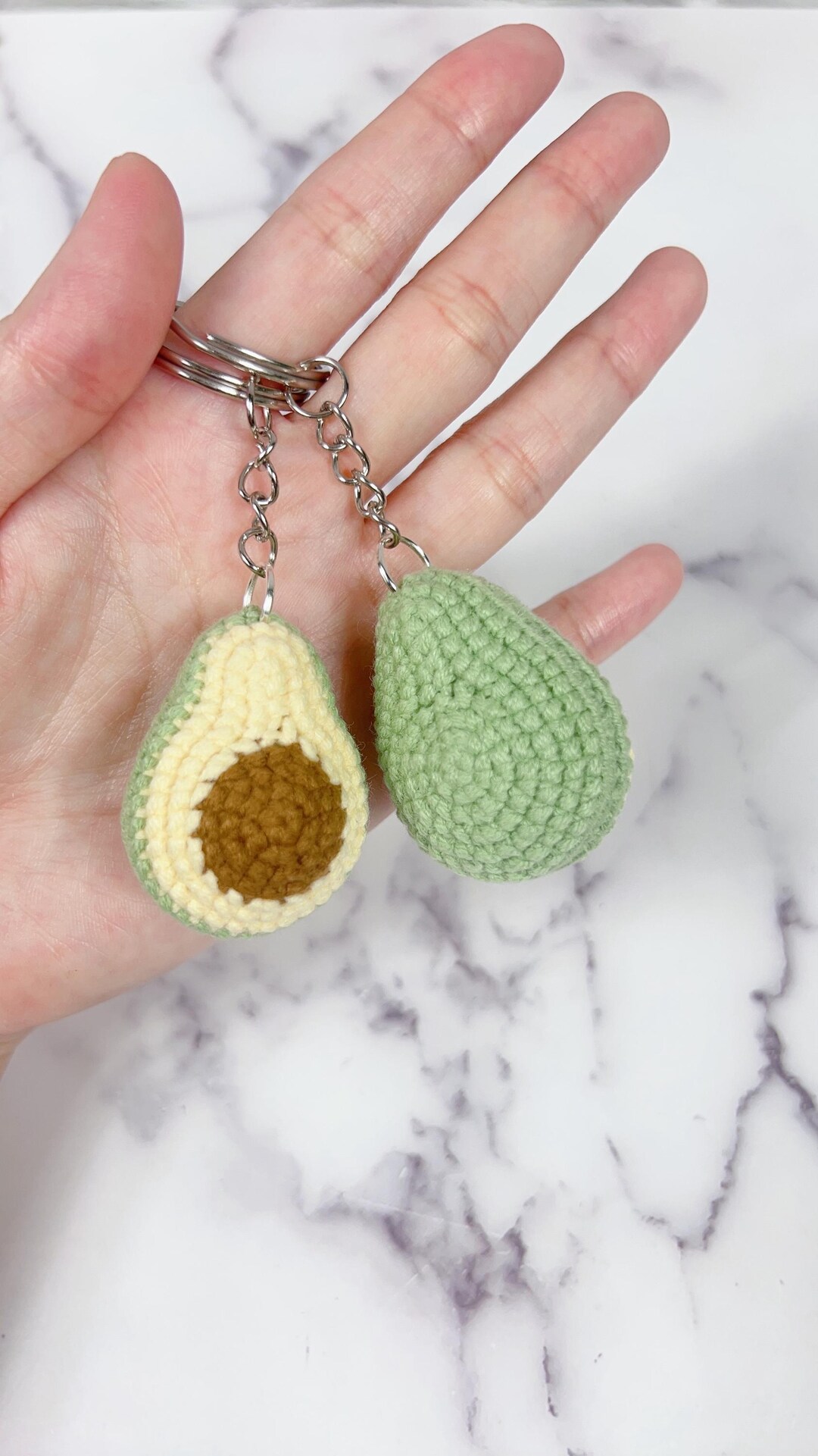 Crochet Small Avocado Keychain - Etsy