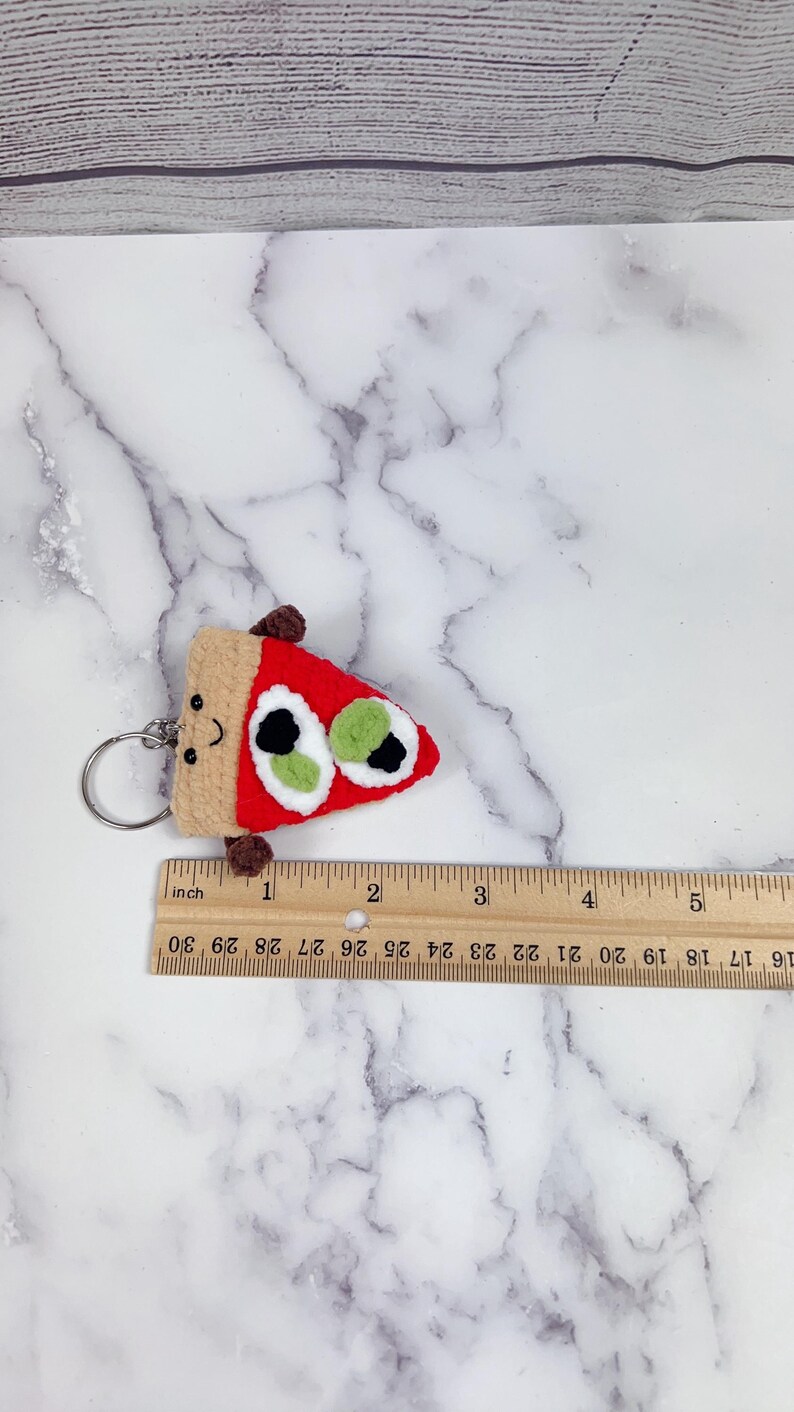 Crochet Pizza Keychain With Happy Face - Etsy