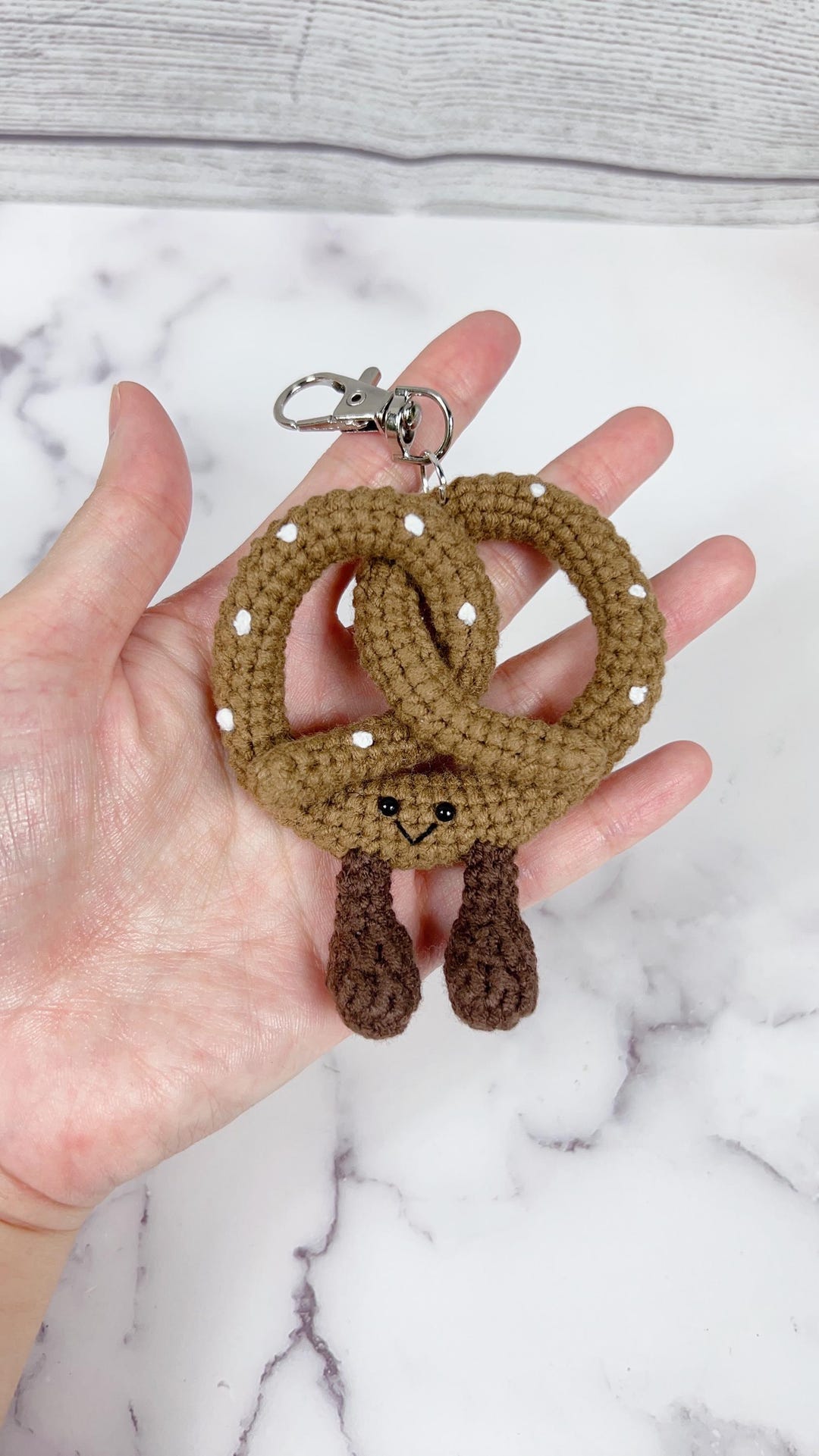 Crochet Pretzel Charm /keychain - Etsy