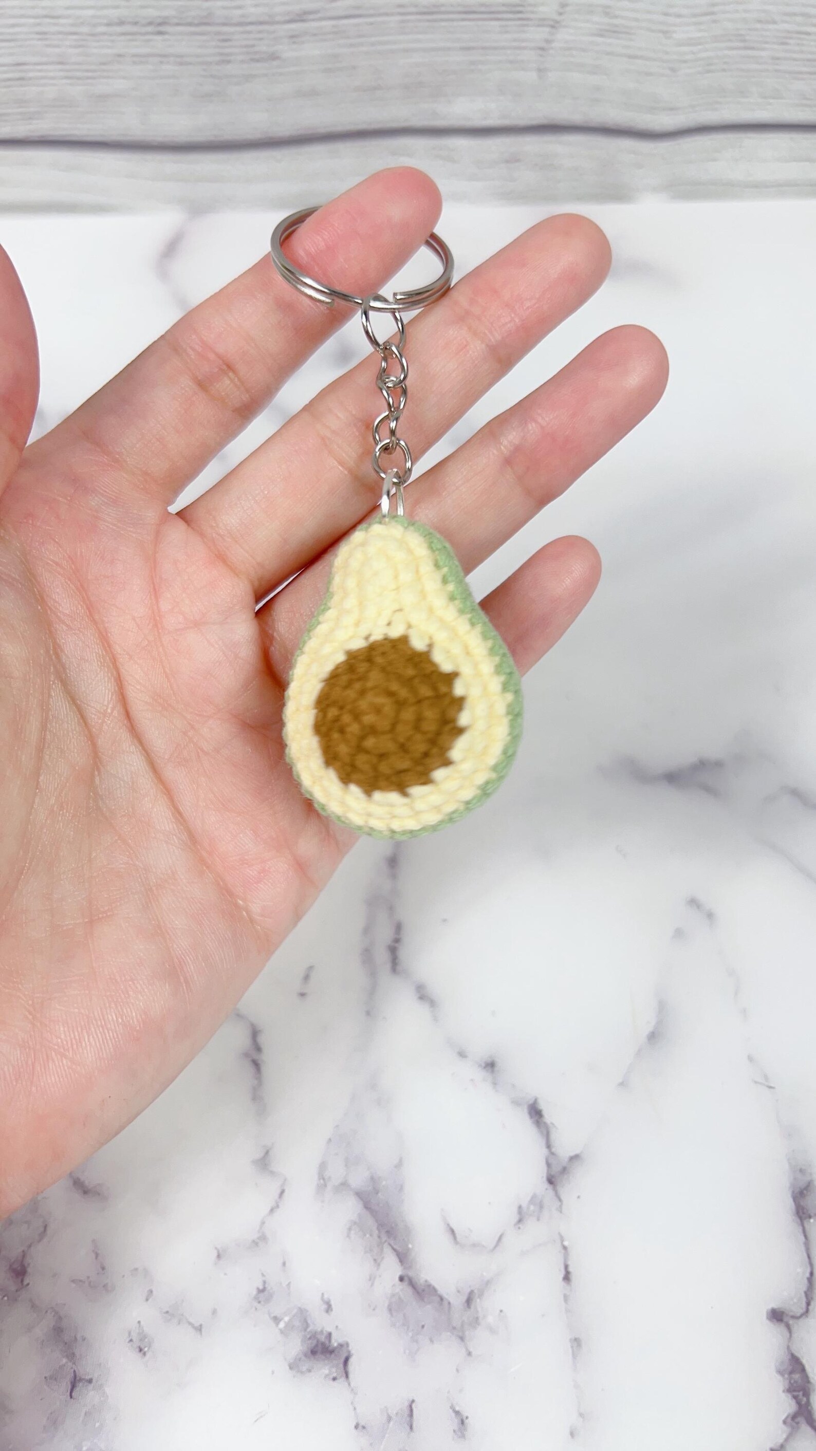 Crochet Small Avocado Keychain - Etsy