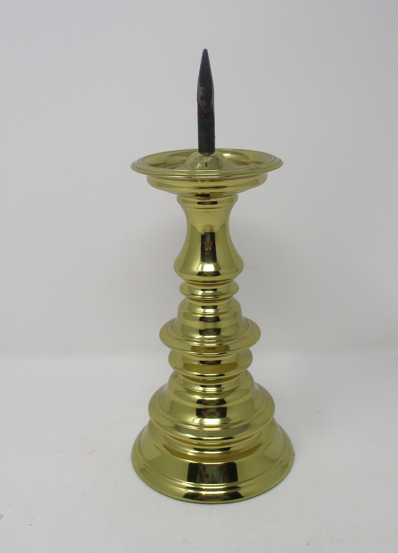 Brass Spike Candlestick Williamsburg Virginia Metalcrafters - Etsy