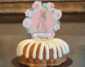 Pink Peter Rabbit Cake Topper, Fabric Peter Rabbit Birthday or Shower ...
