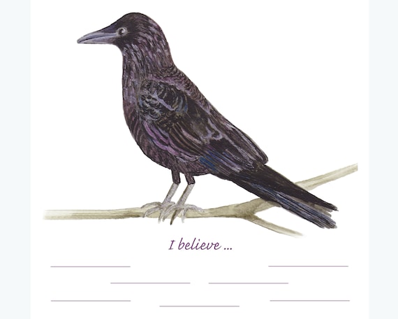 Vision Board Black Crow Watercolor Healing Art Spirit | Etsy