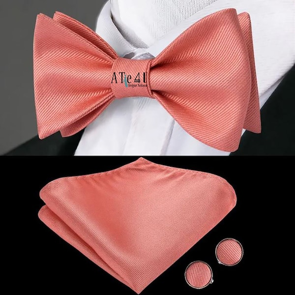 Coral Bow Tie - Etsy