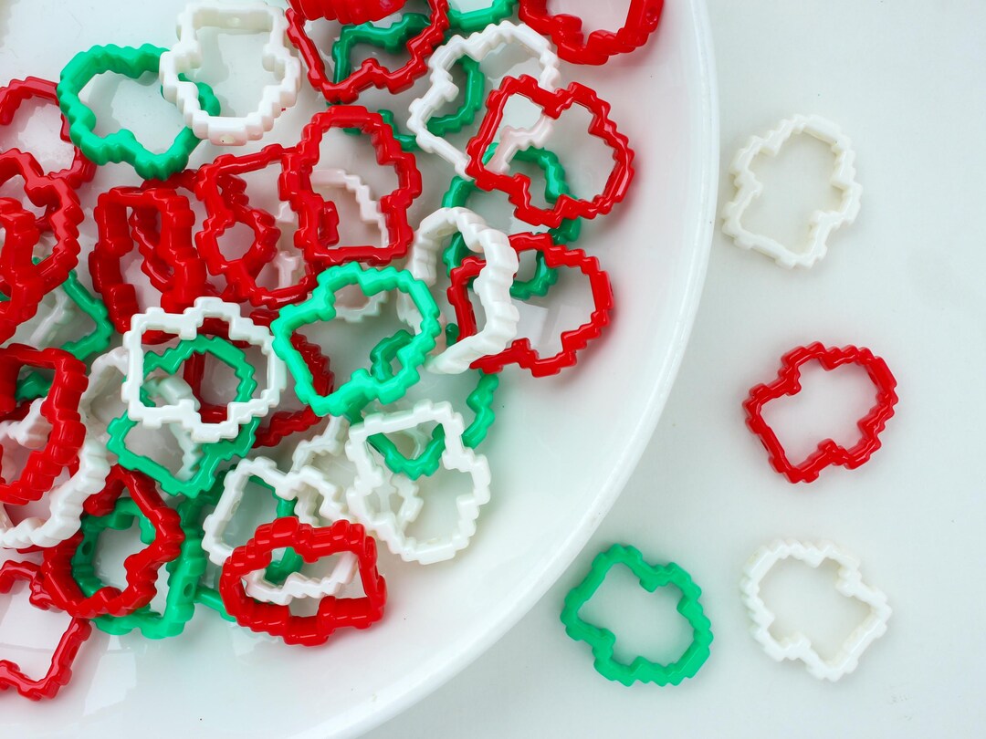 Bulk Mixed Color Acrylic Pixel Frame Gingerbread Human Bead 30mm Border ...