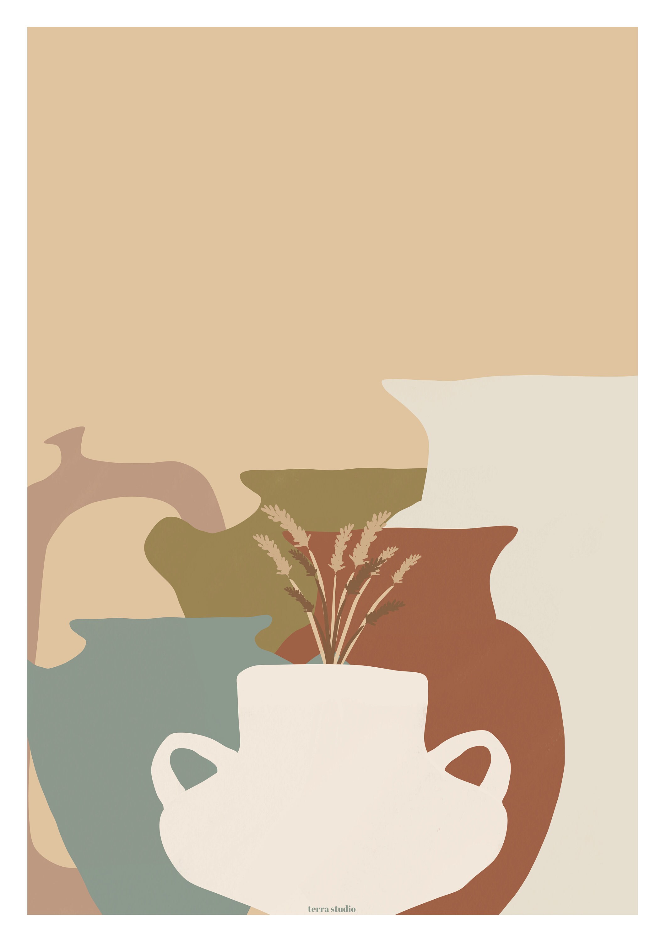Terracotta Print, Terracotta Printable Art, Minimal Poster, Abstract ...