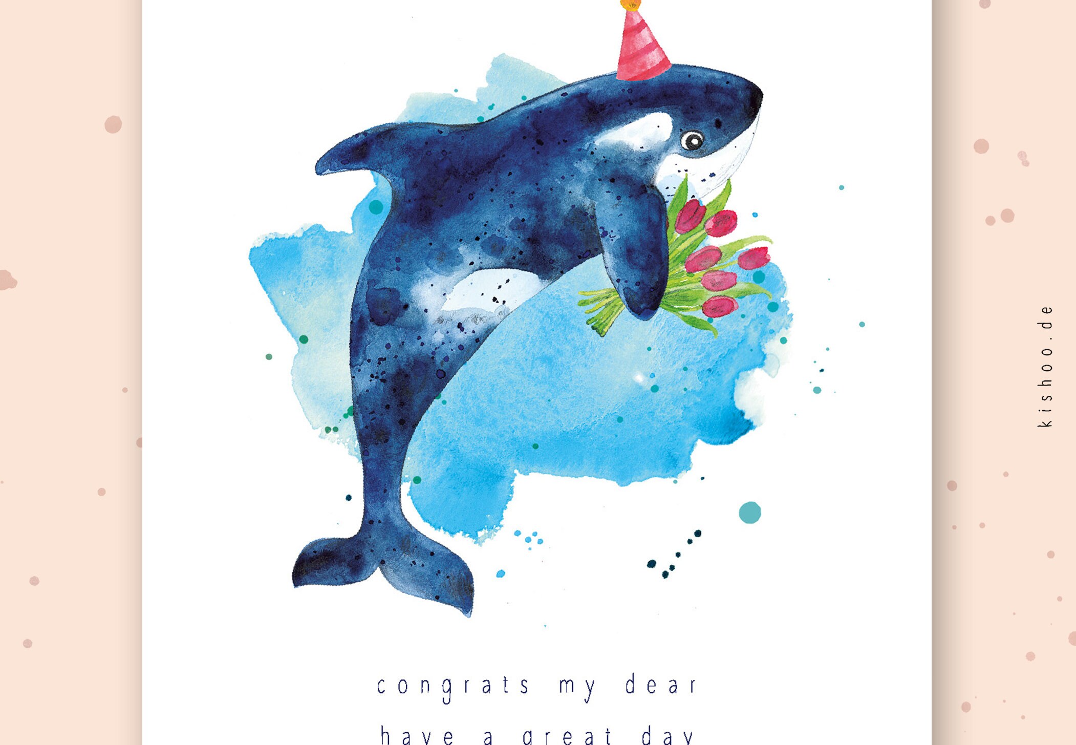 Postkarte Orca Congrats my dear Geburtstag | Etsy