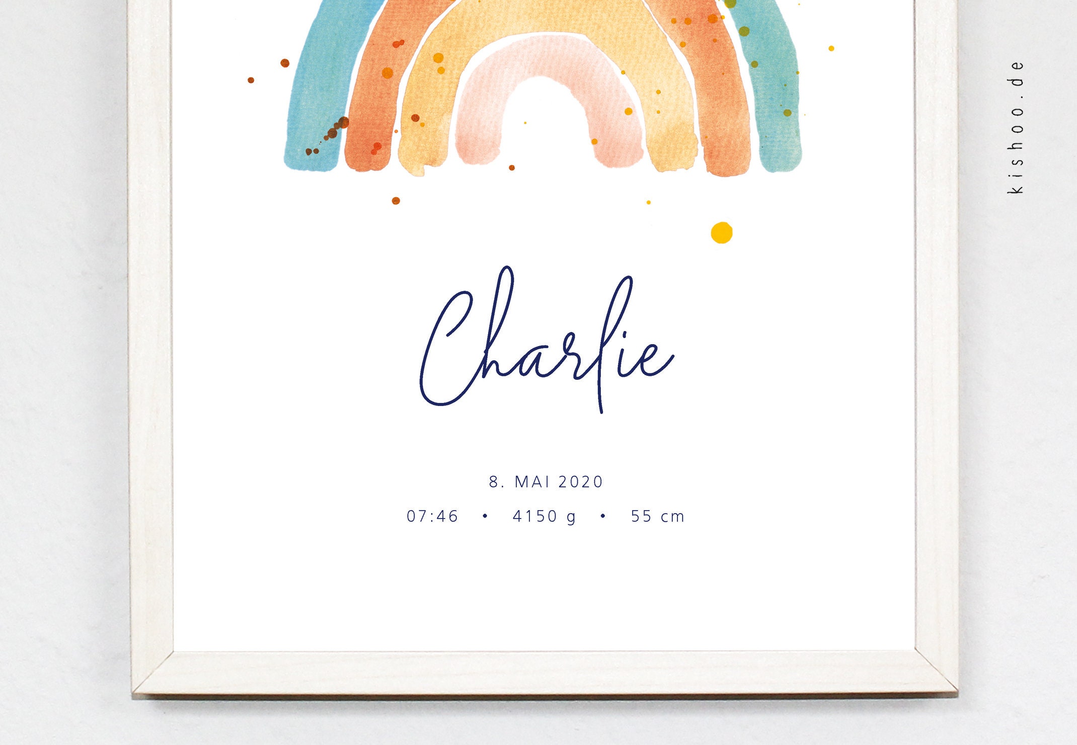 Rainbow Blue Yellow Birth Poster Birth Picture Birth | Etsy