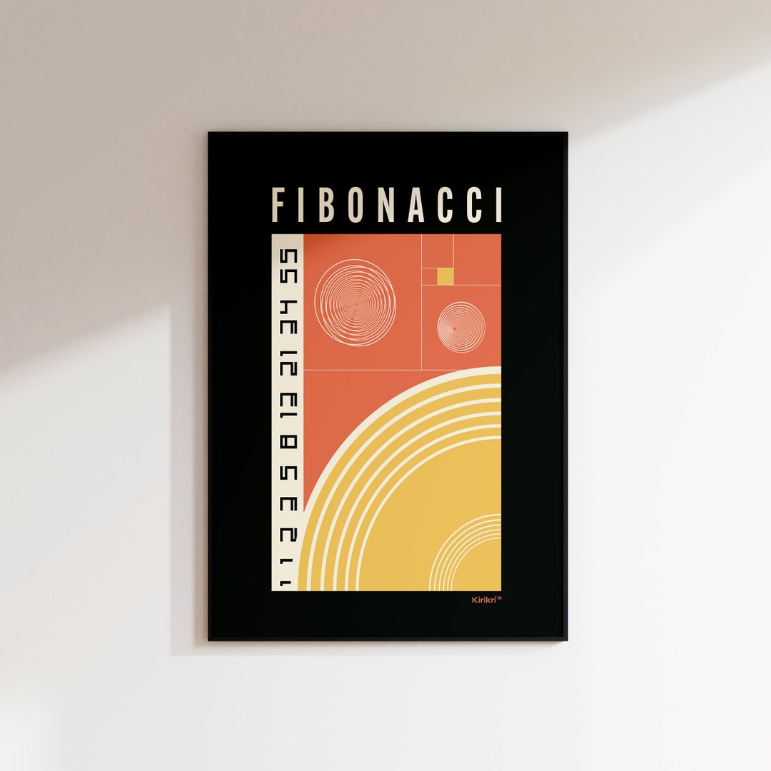 Fibonacci Poster Golden Ratio Poster Fibonacci Art Modern Home Decor ...