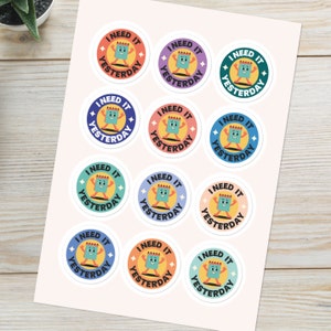 Graphic Designer Client Feedback Stickers Funny Retro Stickers Set of 8 ...