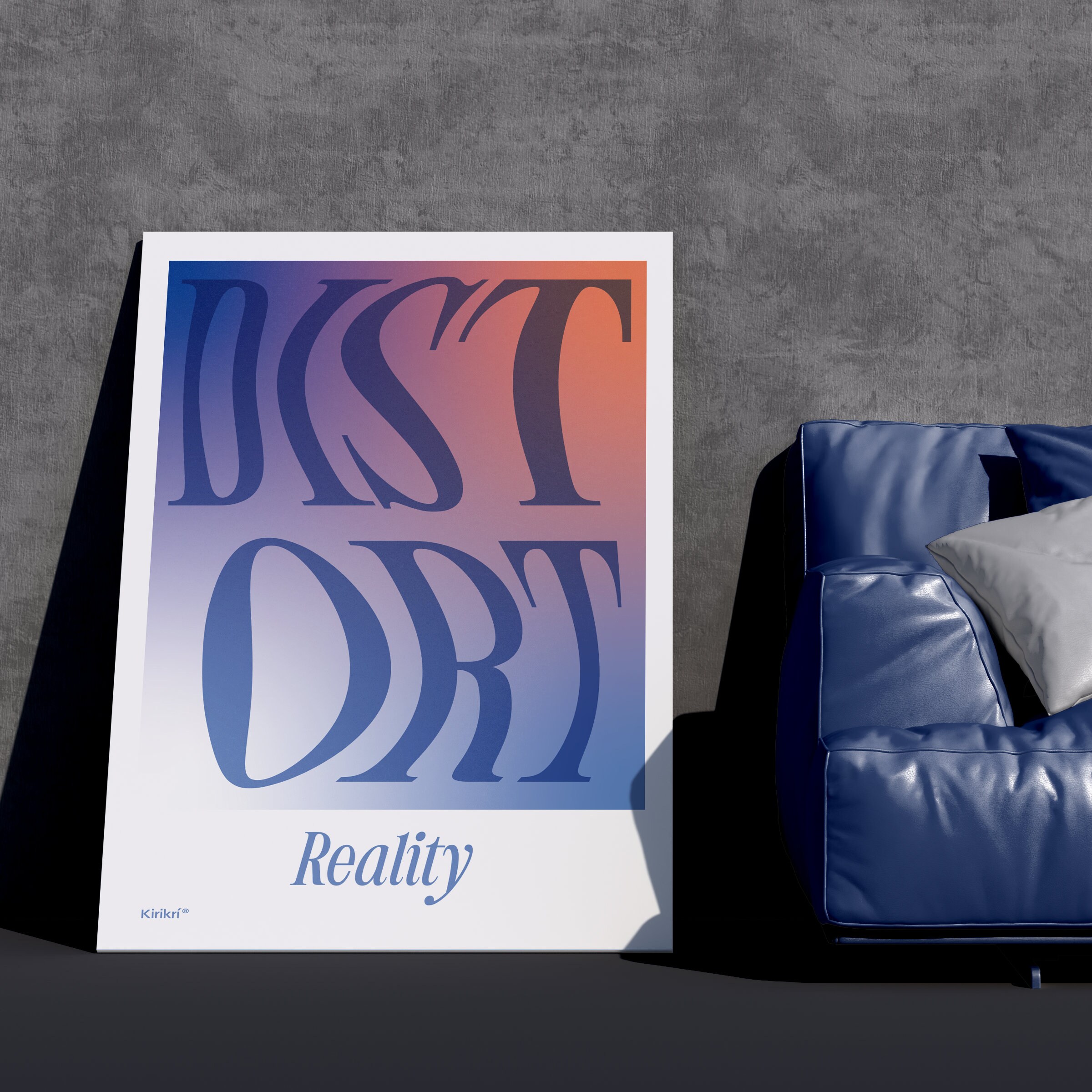 Distorted Typography Poster Gradient Poster Modern Poster Gradient Wall ...
