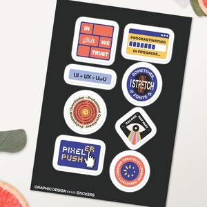 Graphic Designer Funny Stickers for Designers Sticker Set of 8 Vynil ...