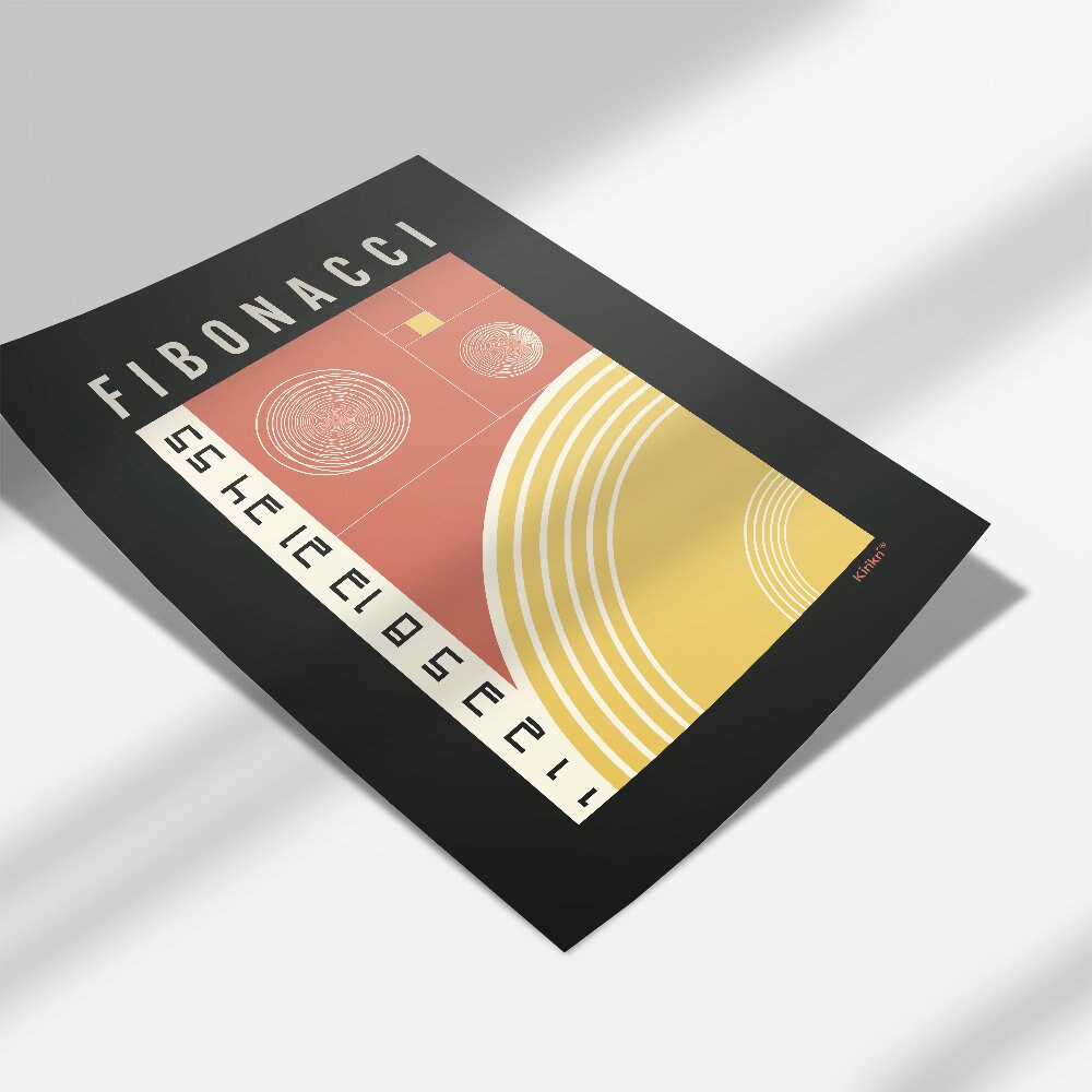 Fibonacci Poster Golden Ratio Poster Fibonacci Art Modern Home Decor ...