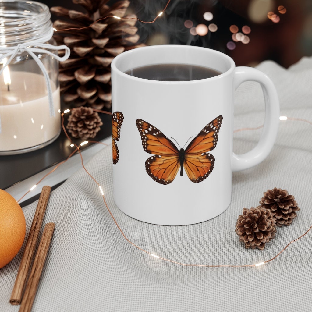 Monarch Butterfly Trio Coffee Mug 11oz BPA & Lead Free - Microwave and ...