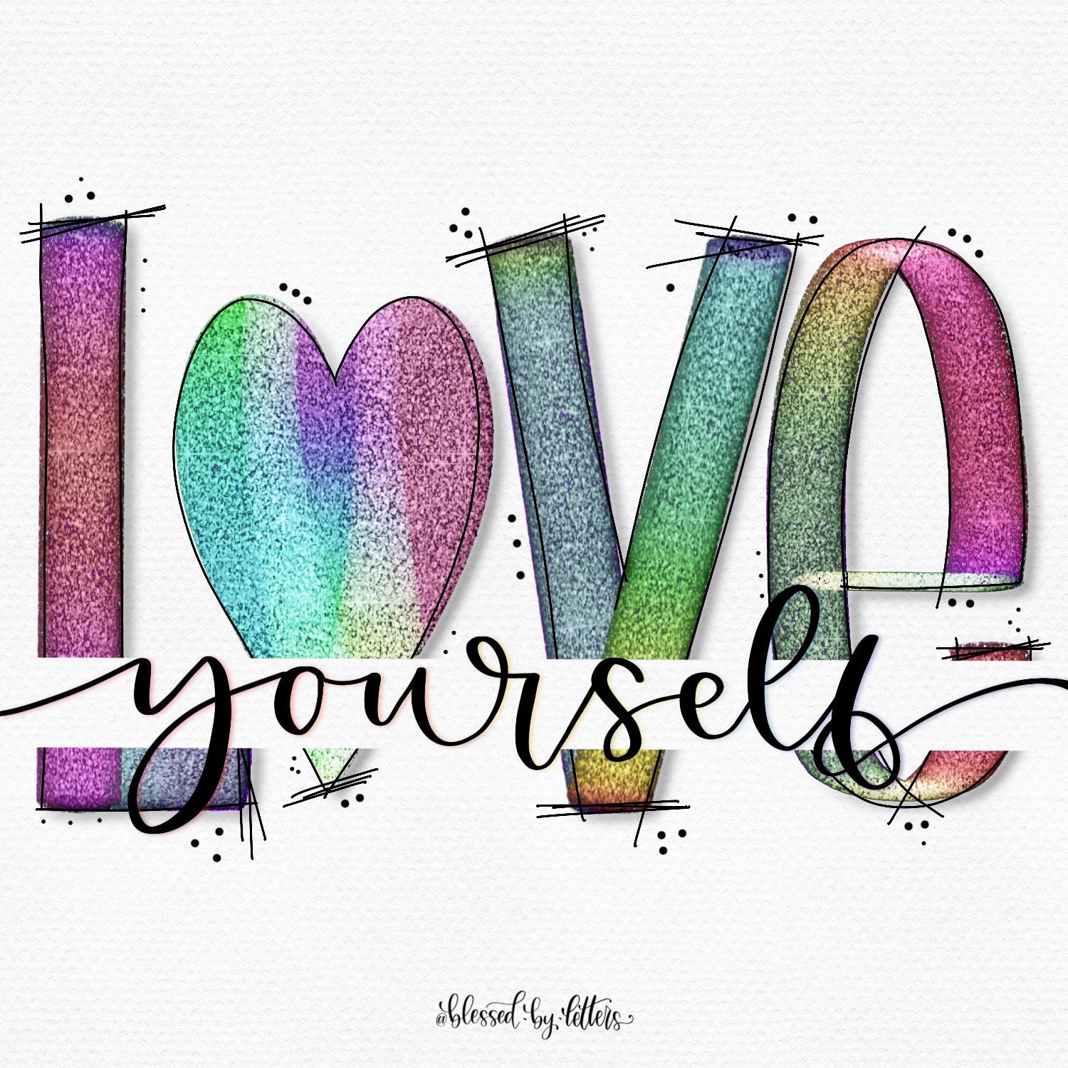 IPad Lettering Collection Procreate Brush BBL Metallic Rainbowlettering ...