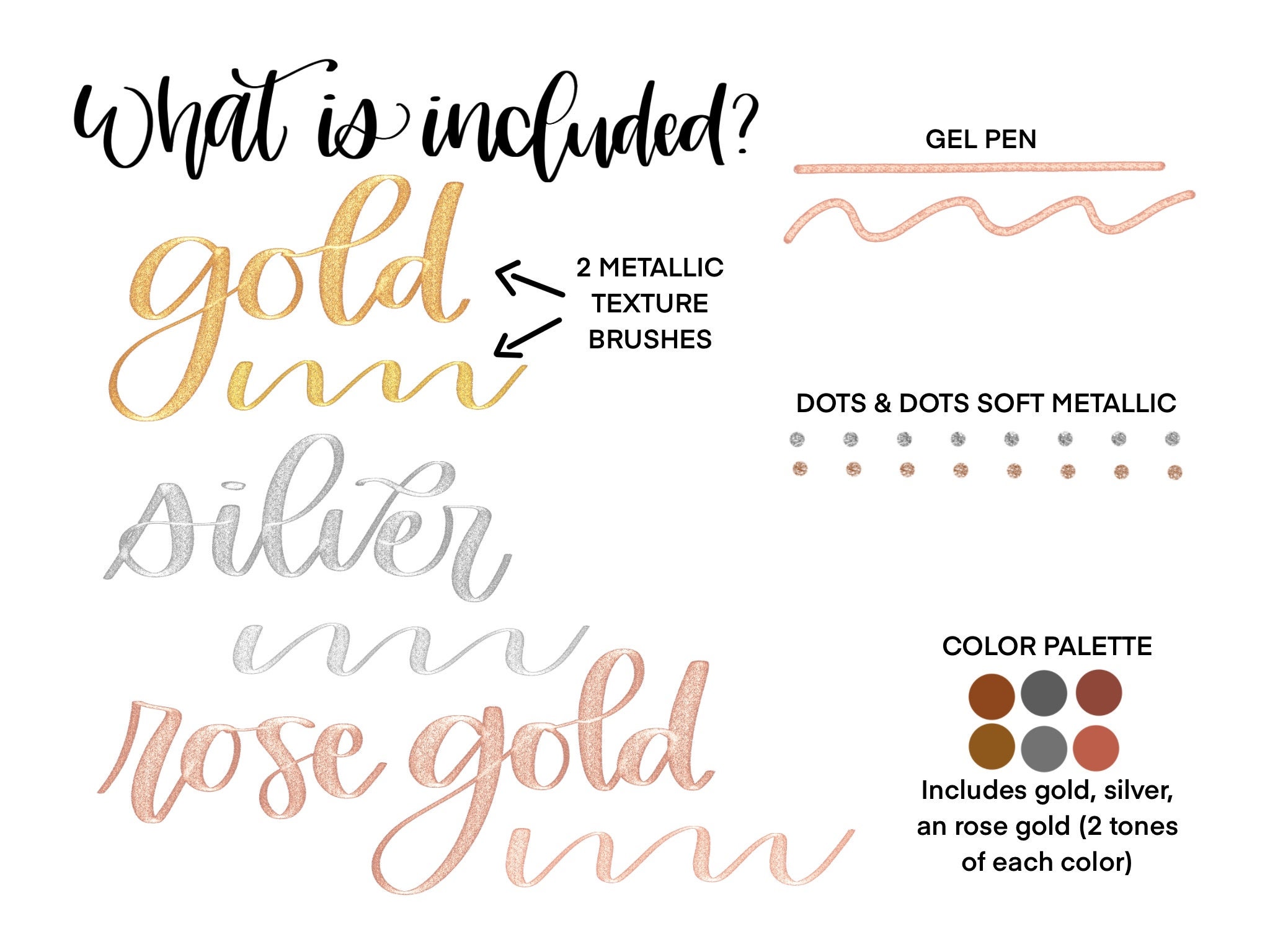 Ipad Lettering Collection Procreate Brush BBL Metallic - Etsy