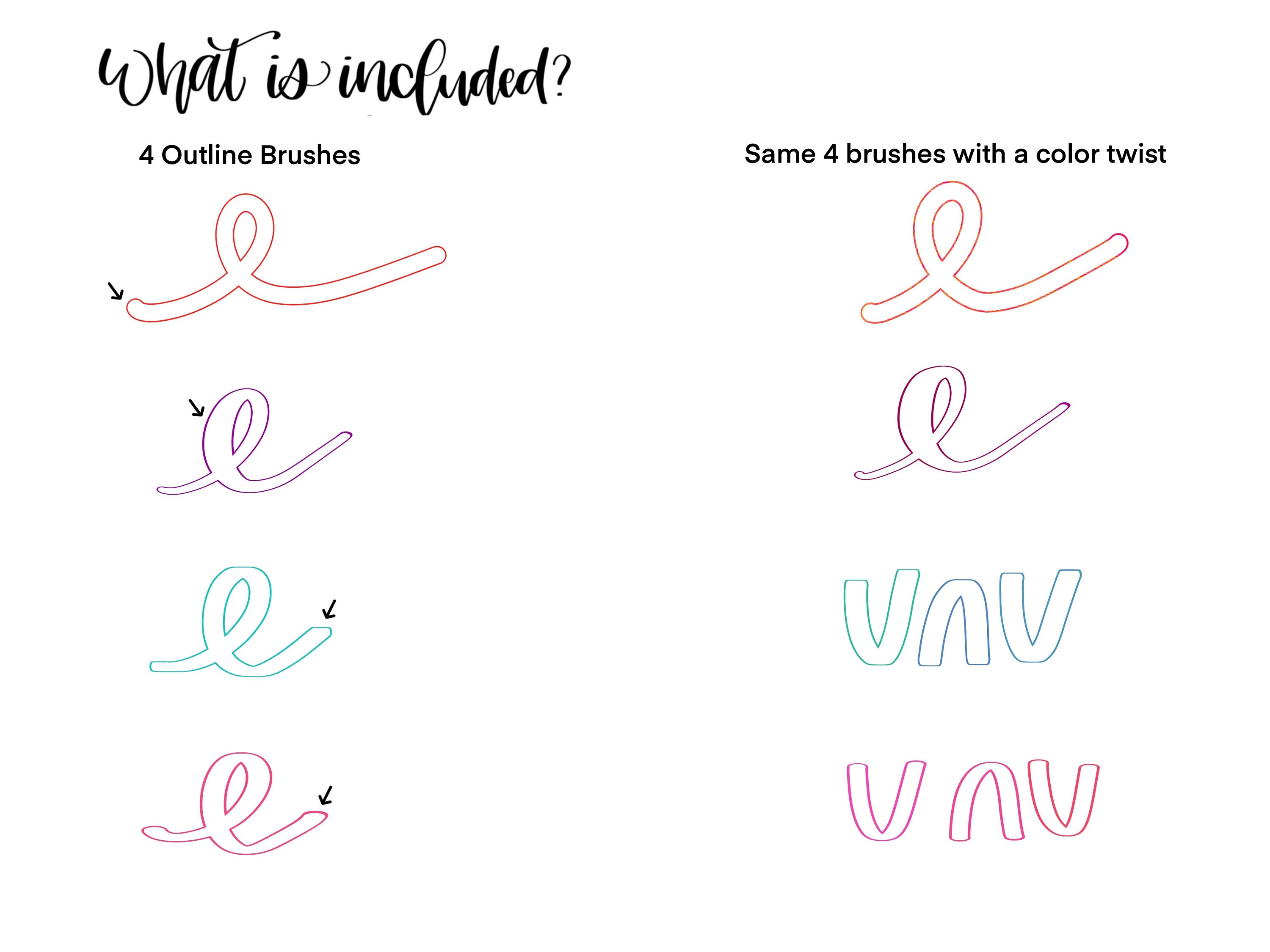 IPad Lettering Collection Procreate Brush BBL Outlines Lettering ...