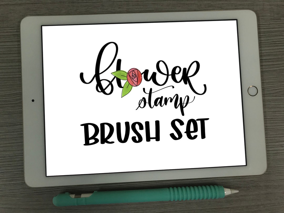 IPad Lettering Collection - Procreate Brush - Flower Stamp Set ...