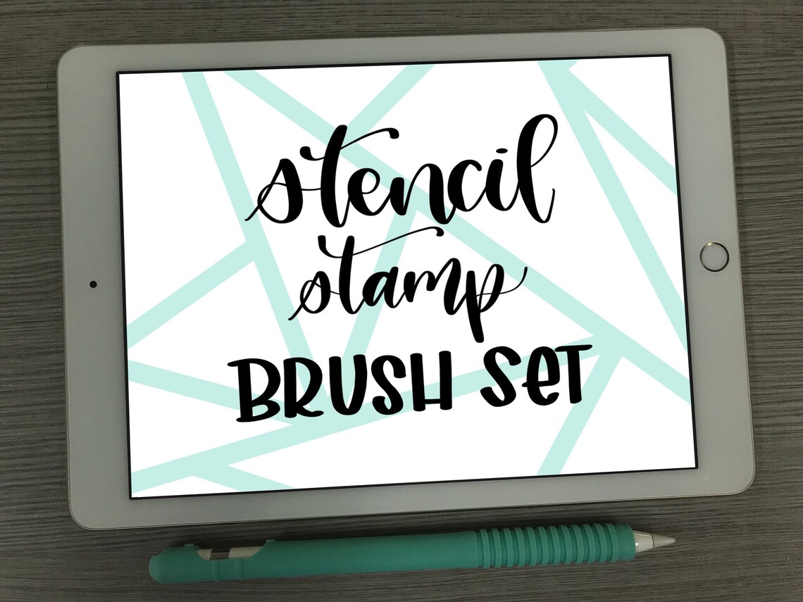 IPad Lettering Collection Procreate Brush BBL Stencil Stamp Brush Set ...