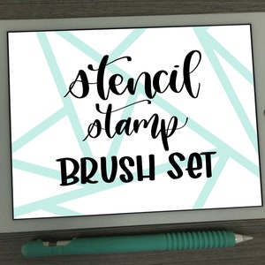 IPad Lettering Collection Procreate Brush BBL Stencil Stamp Brush Set ...