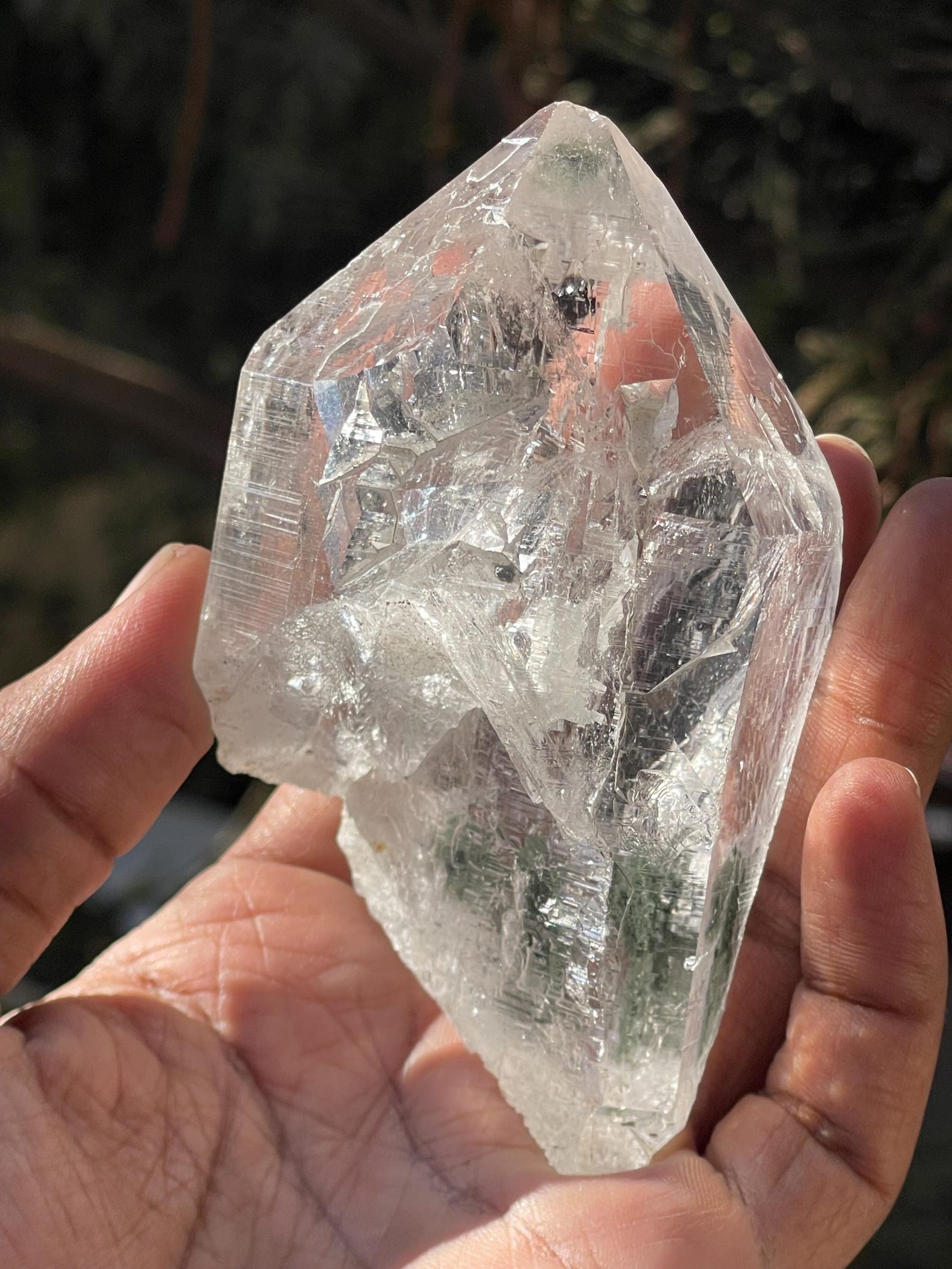 Himalayan Clear Cathedral Quartz Crystal With Green Chloride - Etsy