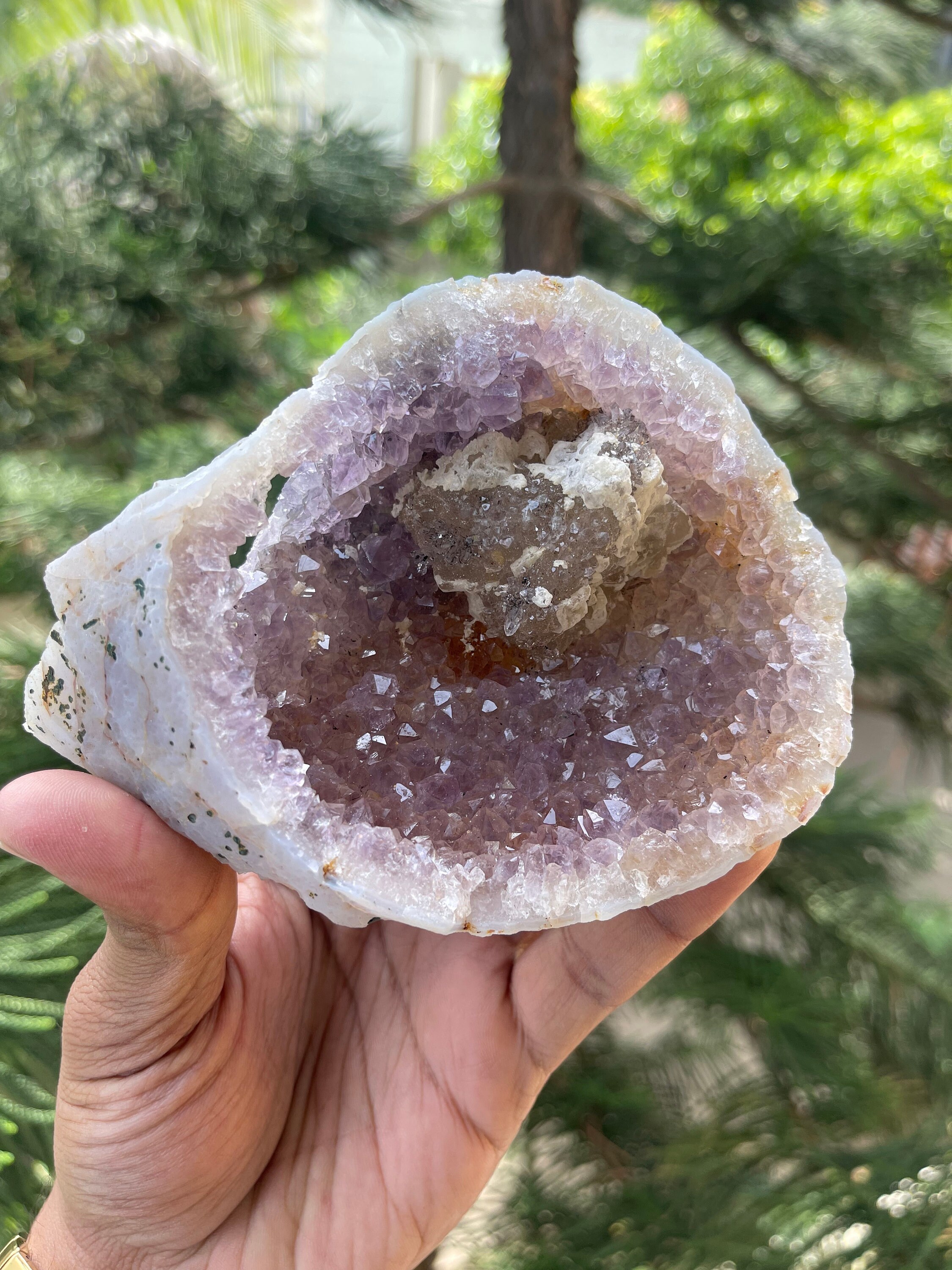 Amethyst Geodes Inside Calcite Crystal Natural Specimen - Etsy