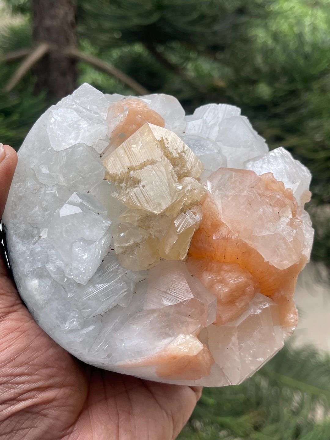 Large Size of Powellite Crystal With Orange Stilbite/apophyllite - Etsy