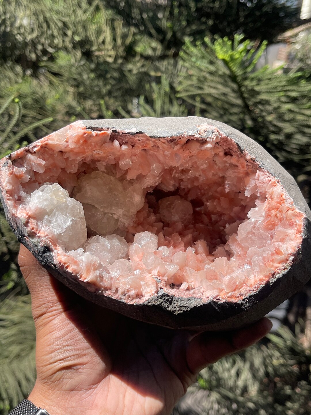 Orange Heulandite With Apophyllite Inside Geode - Etsy