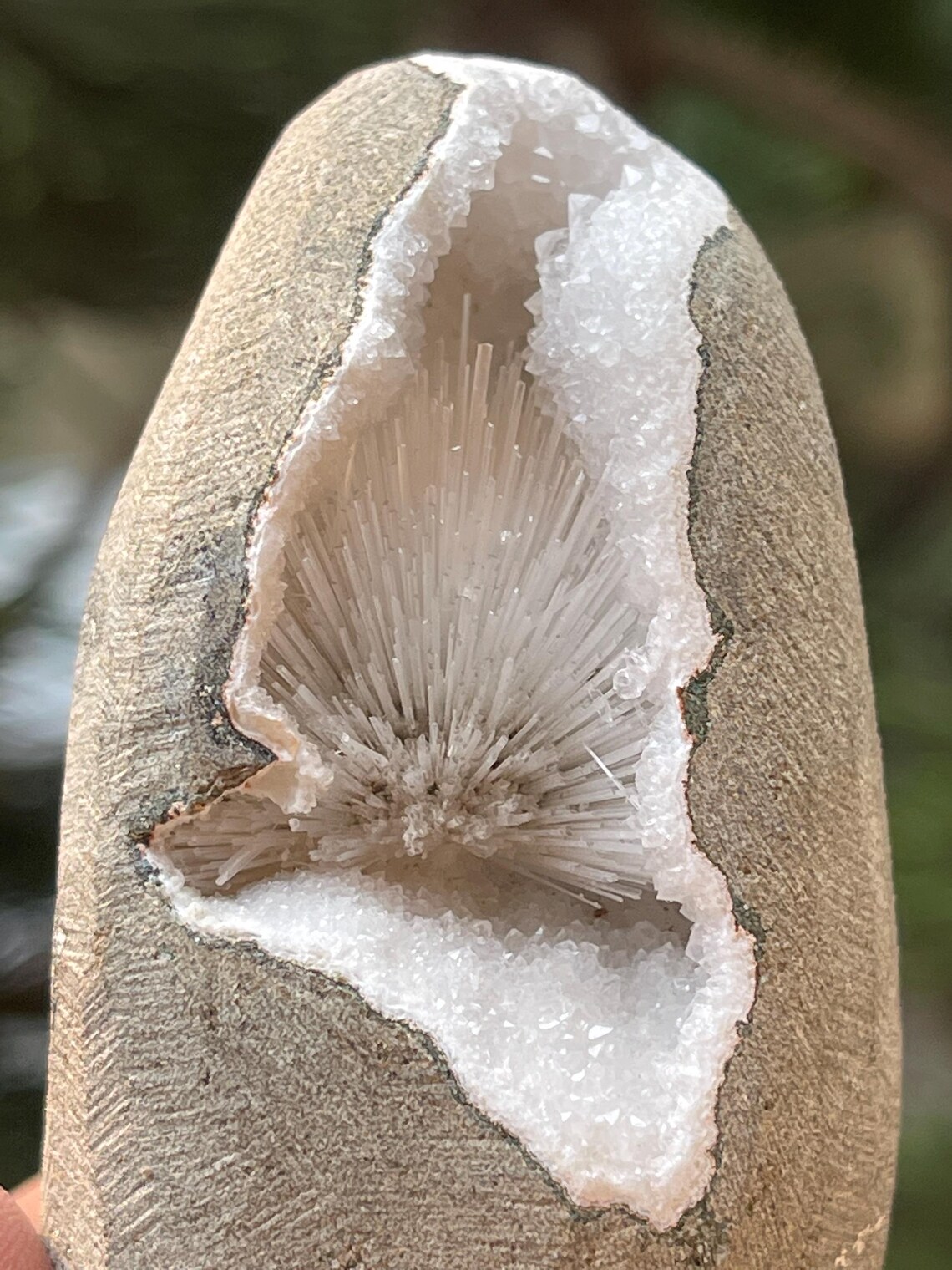 Scolecite Flower Inside Geode - Etsy