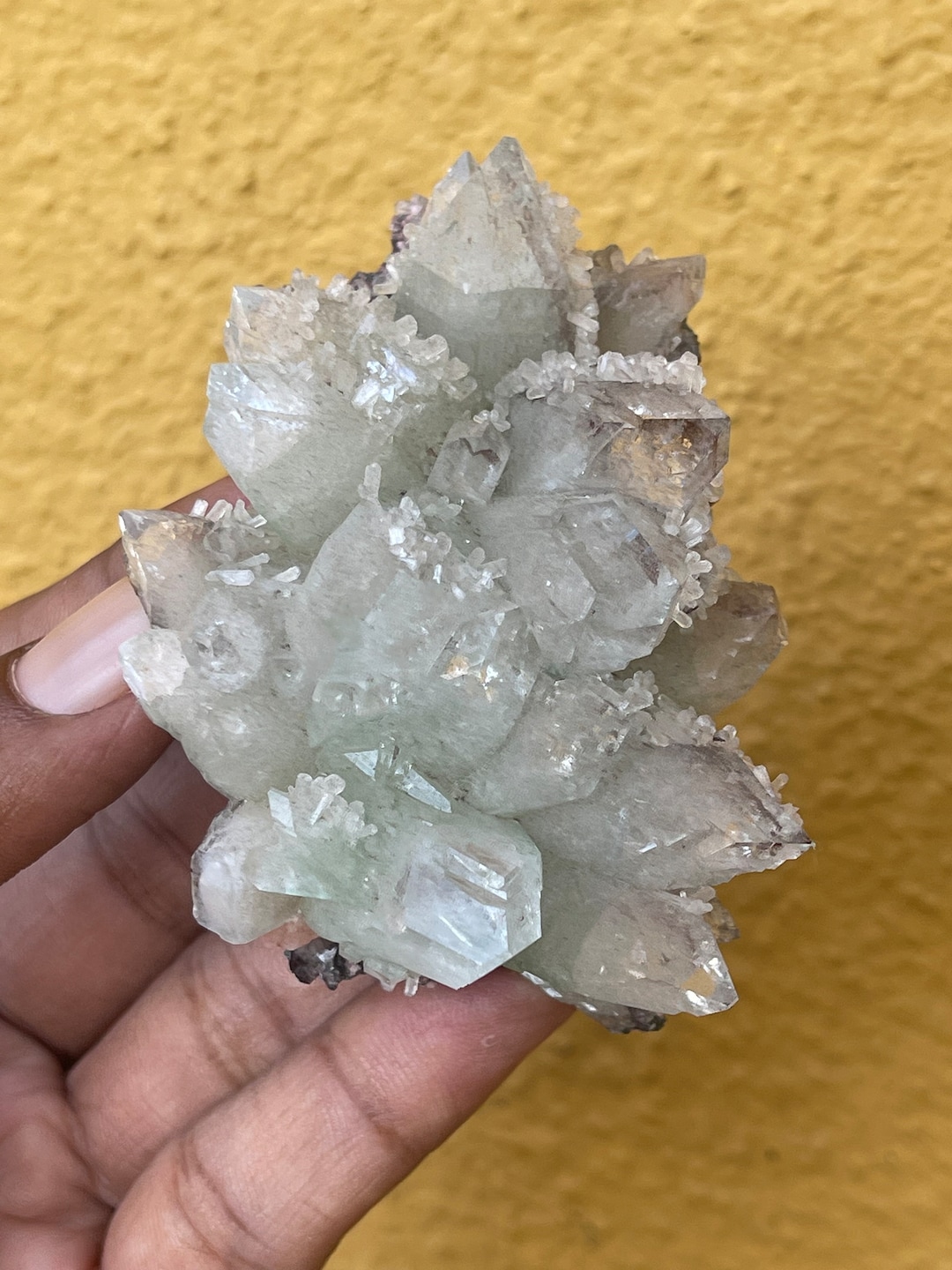 Pointed Light Green Apophyllite Flower With Stilbite - Etsy