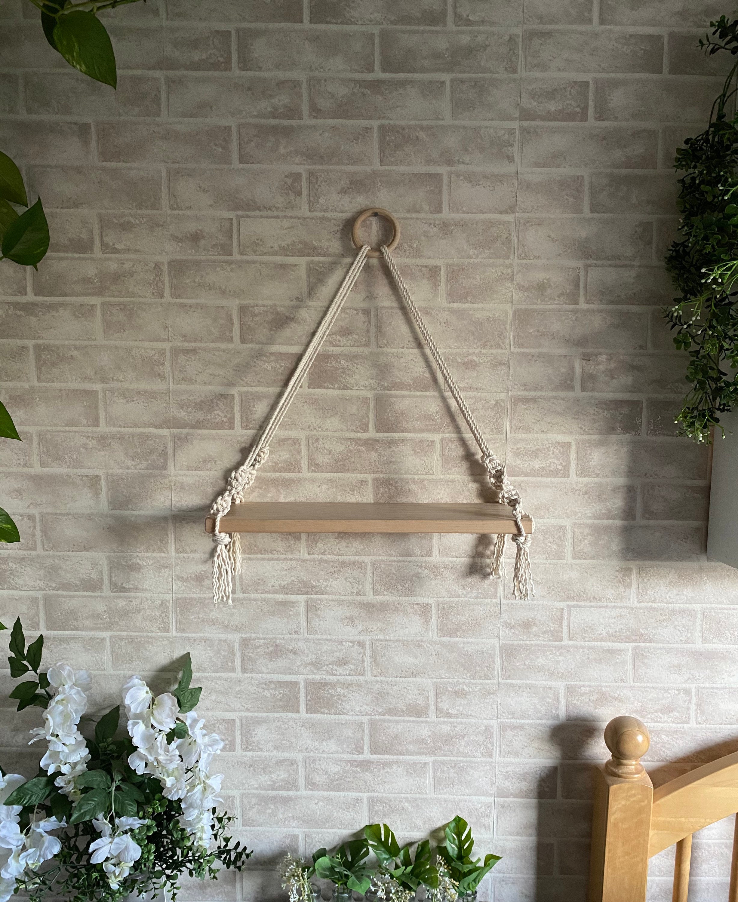 Macrame Wooden Shelf // Macrame Wall Decor // Macrame Hanging Shelf ...