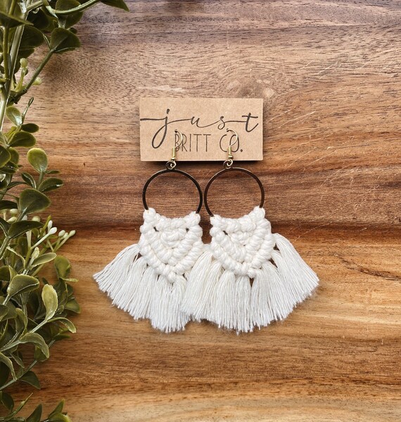 Etsy macrame earrings store