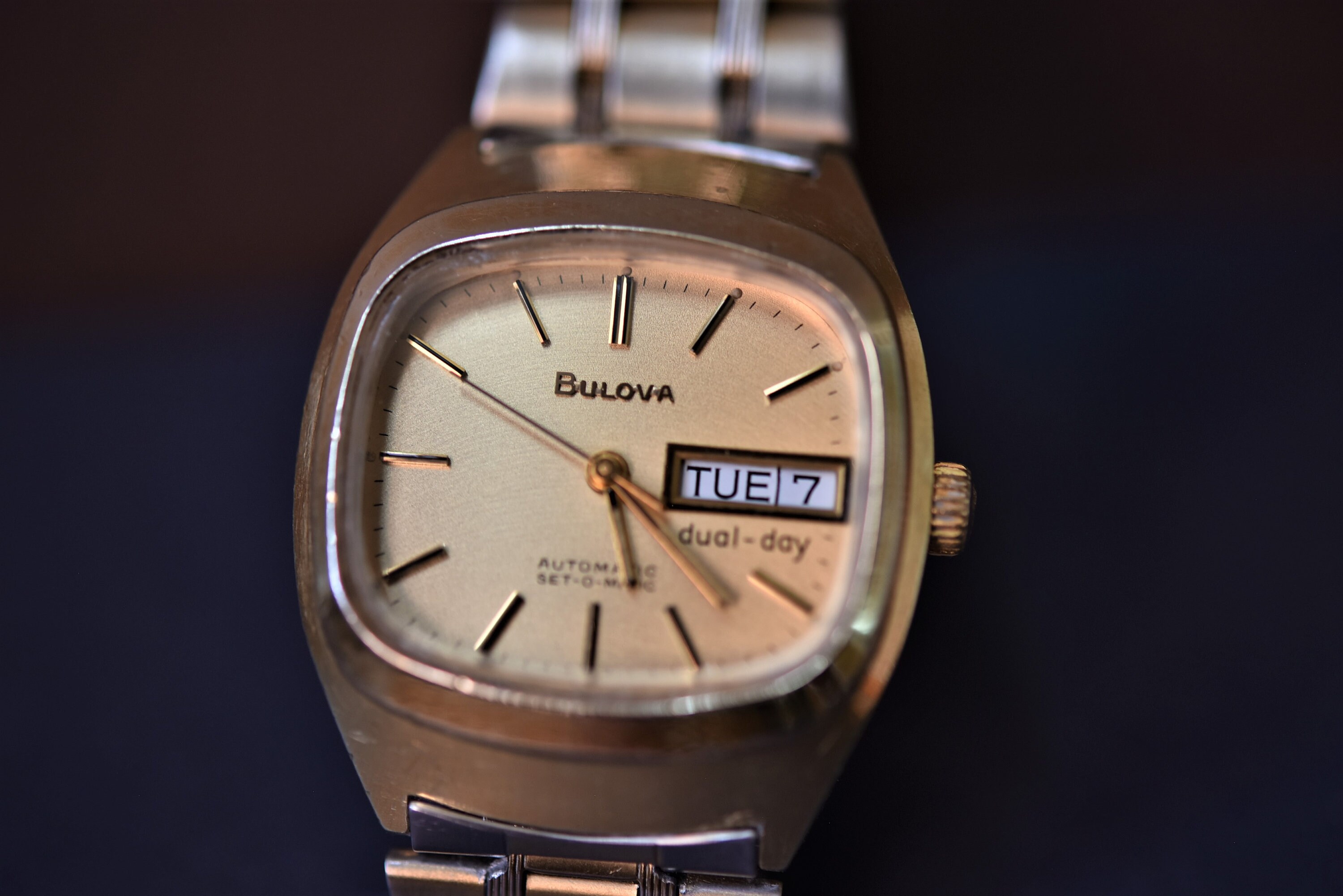Serviced Vintage Gold Tone Bulova Set-o-matic Dual-day - Etsy