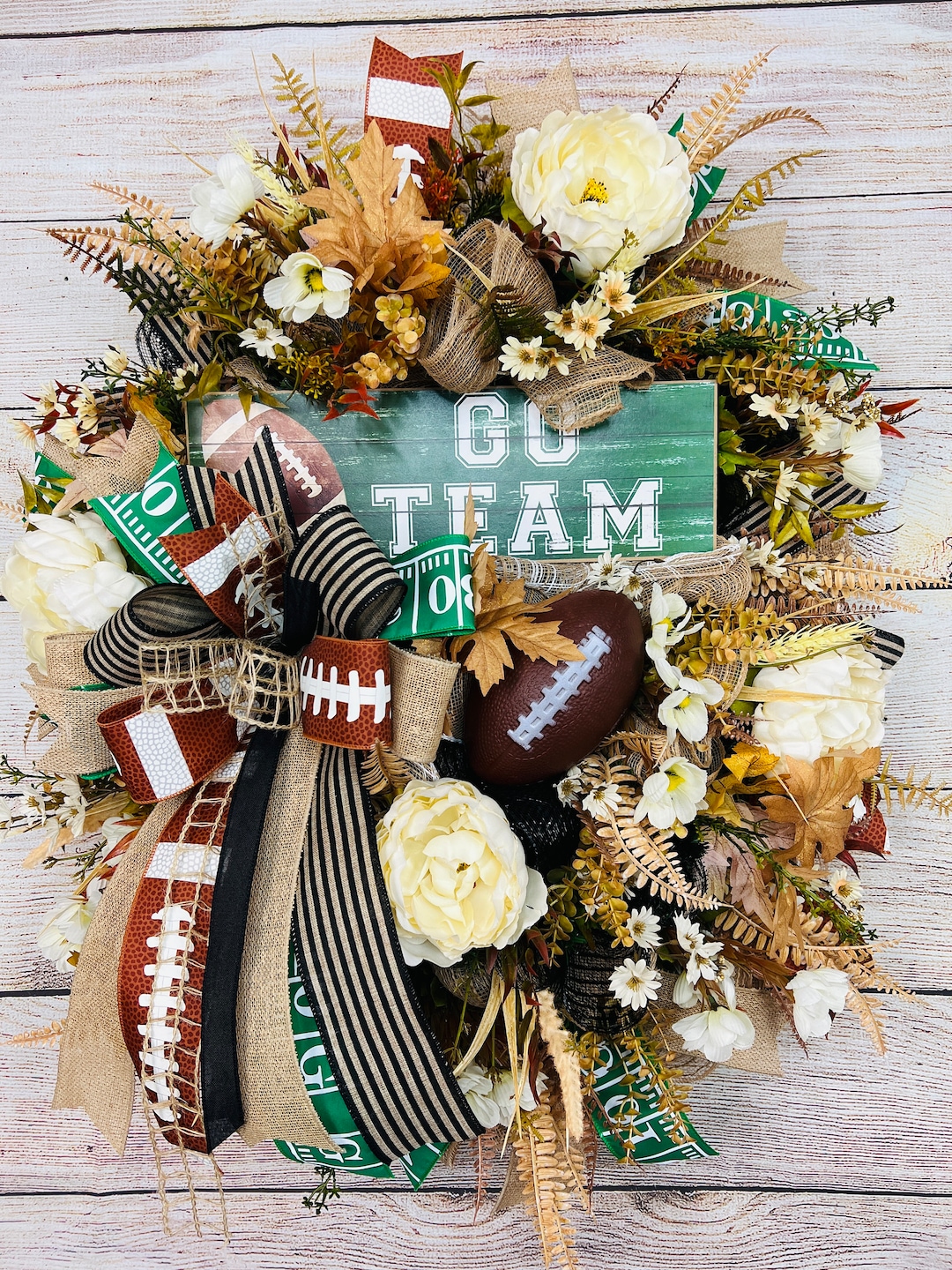 Football Wreath, Fall Wreath, Autumn Wreath, Thanksgiving Front Door ...