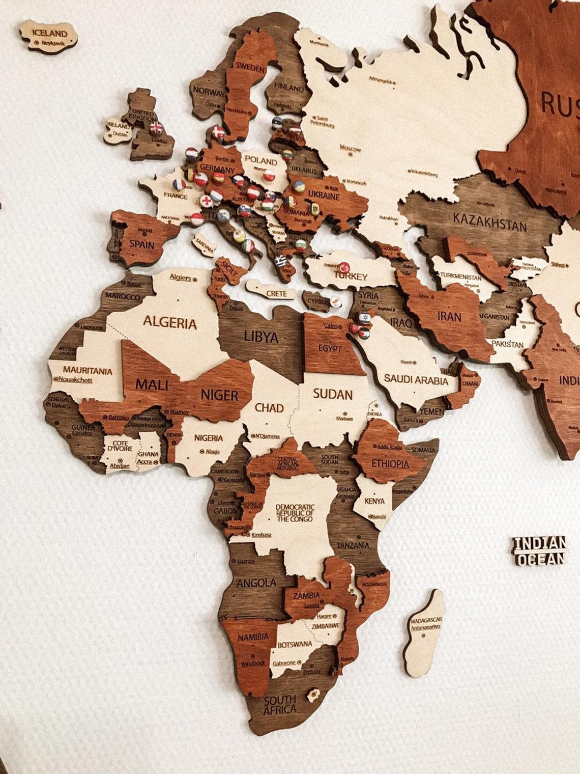 Wooden 3d World Map Puzzle wood Home Wall Decor | Etsy