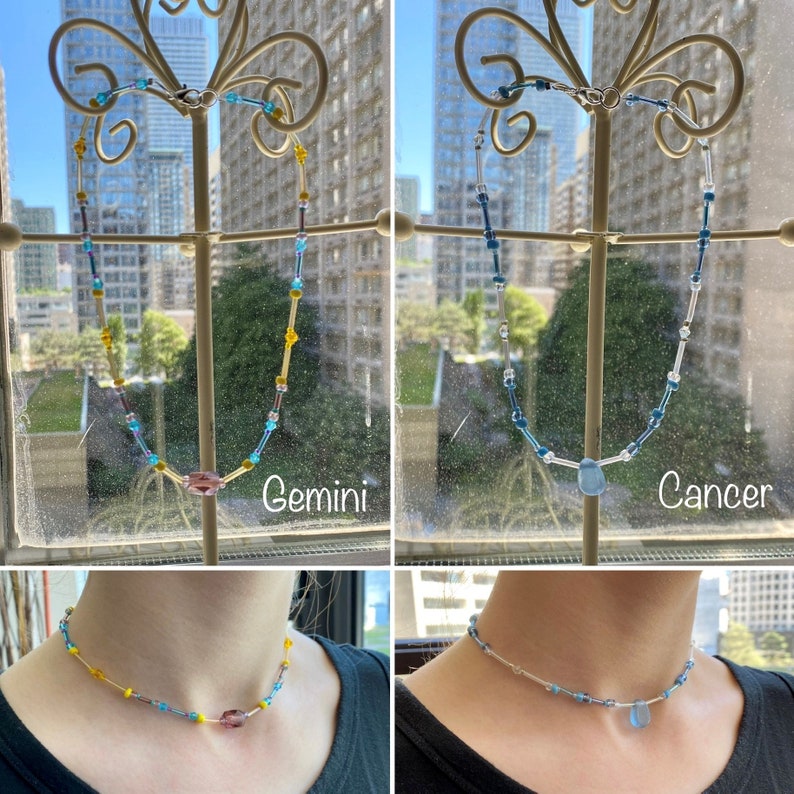 Zodiac Sign Choker Necklaces - Etsy