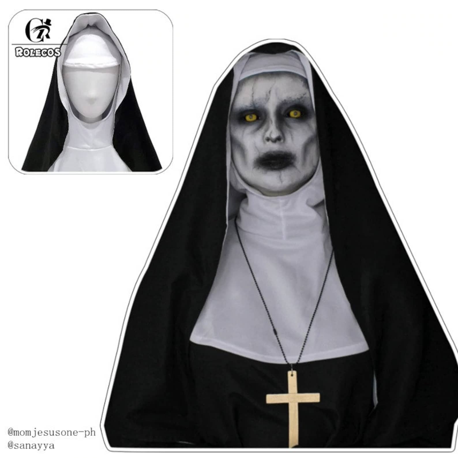 Rolecos Women Halloween Costume The Nun Cosplay Costume Horror Etsy