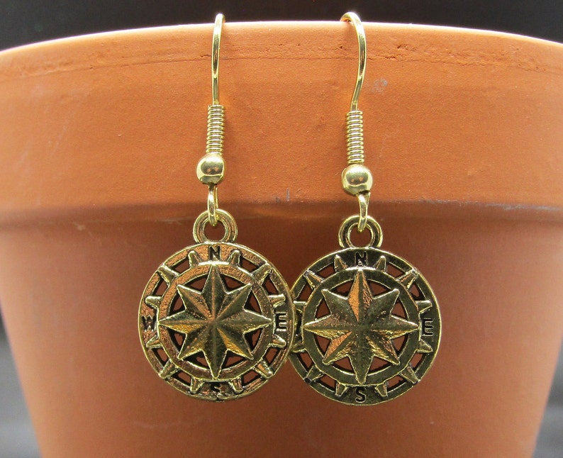 Compass Earrings - Etsy