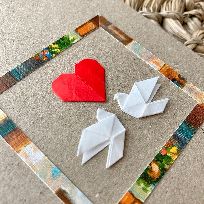 Origami Dove Greeting Cards (set of 4), Hand Folded Bird Art, Original ...