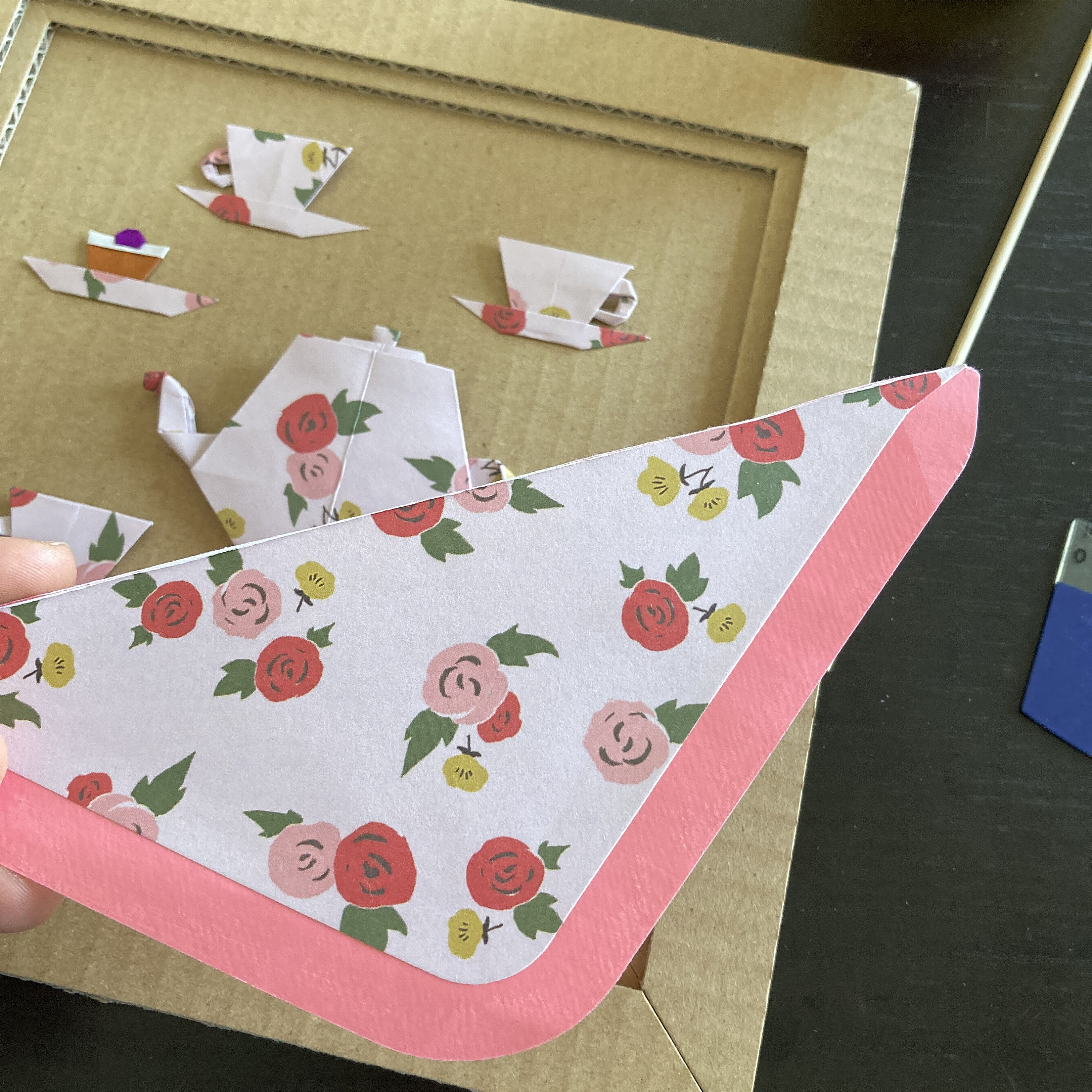 Tea Time Origami Art / Tea Set Origami Card / Tea Lover Gift / Wall ...