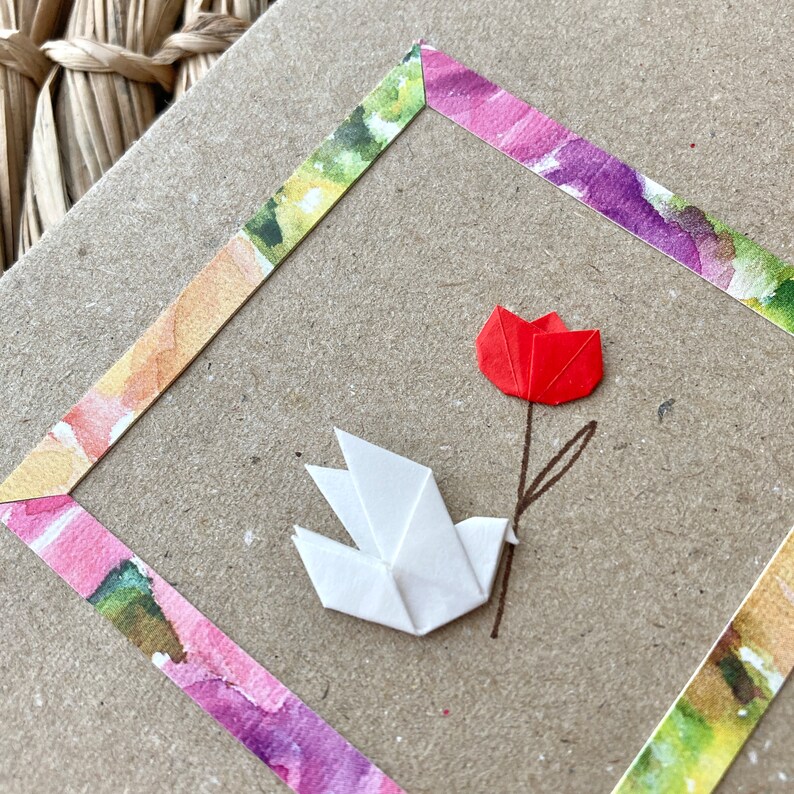 Origami Dove Greeting Cards (set of 4), Hand Folded Bird Art, Original ...
