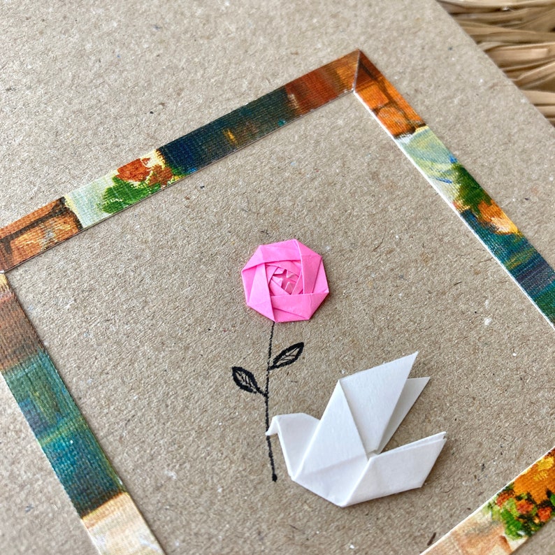 Origami Dove Greeting Cards (set of 4), Hand Folded Bird Art, Original ...