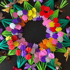 Tulips Greeting Cards / Origami Tulips Bouquet / Flower Card / | Etsy