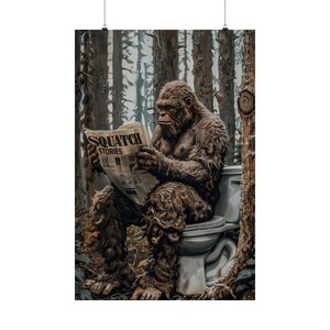 Bigfoot, Squatch Stories, Newspaper, Bathroom, Toilet, Reading, Funny ...