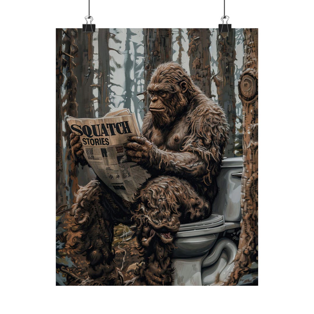 Bigfoot, Squatch Stories, Newspaper, Bathroom, Toilet, Reading, Funny ...