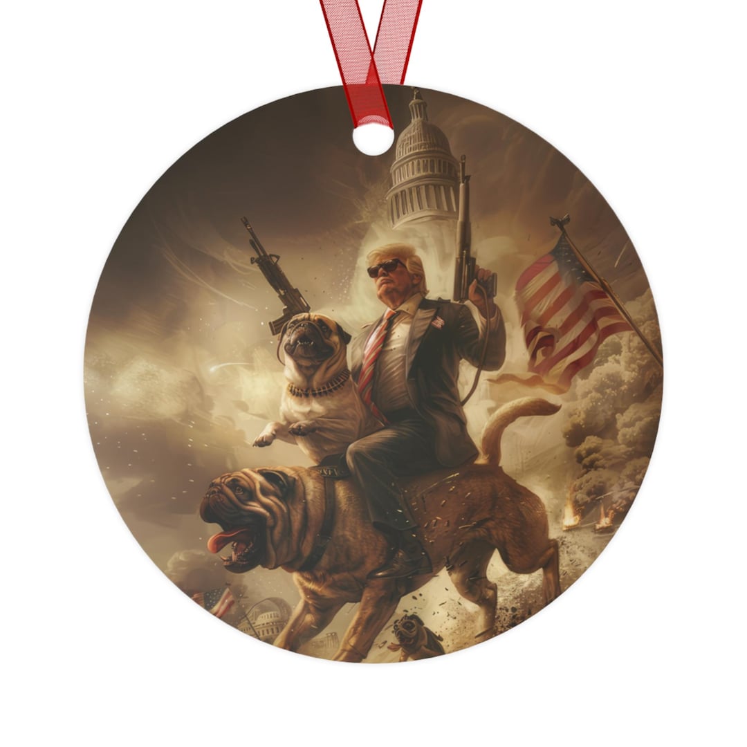 Donald Trump, Pug, Dogs, President, Christmas Tree Ornament, 2024 ...