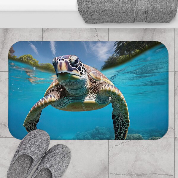 Sea Turtle Bathroom Rug - Etsy