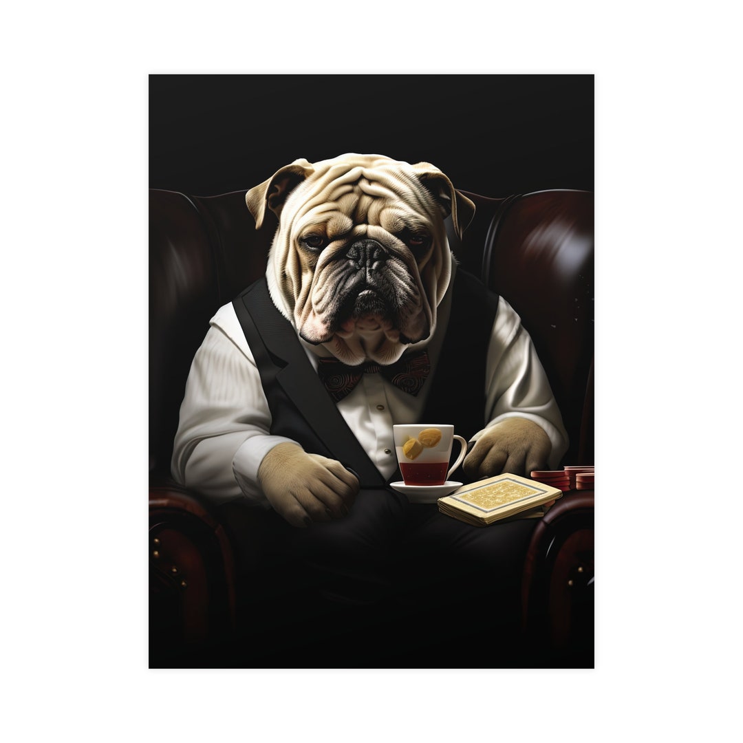 English Bulldog, Relaxing, Boss, Funny, Cute, Wall Poster, Wall Decor ...