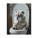 English Bulldog, Texting on Toilet, Funny, Cute, Wall Poster, Wall ...
